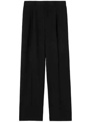 Burberry Wide-leg Pleated Trousers - Black