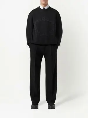 Burberry Wide-leg Pleated Trousers - Black