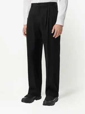 Burberry Wide-leg Pleated Trousers - Black