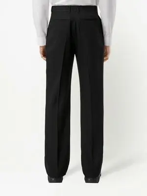 Burberry Wide-leg Pleated Trousers - Black