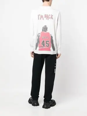 THROWBACK. Graphic-print Merino-blend Jumper