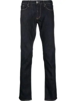 Emporio Armani Mid-rise Slim-fit Jeans - Blue
