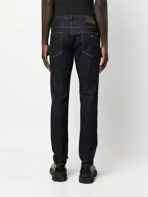 Emporio Armani Mid-rise Slim-fit Jeans - Blue