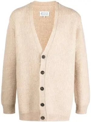 MAISON MARGIELA V-neck Alpaca-blend Cardigan - Neutrals