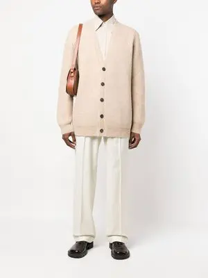 MAISON MARGIELA V-neck Alpaca-blend Cardigan - Neutrals