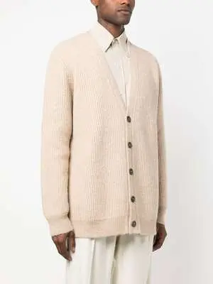 MAISON MARGIELA V-neck Alpaca-blend Cardigan - Neutrals