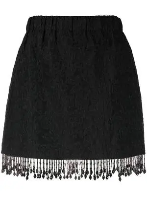 GANNI Fringed Jacquard Skirt