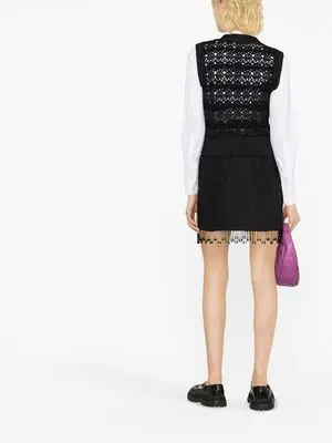 GANNI Fringed Jacquard Skirt