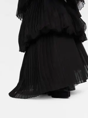 Marchesa Pleated Tiered Gown