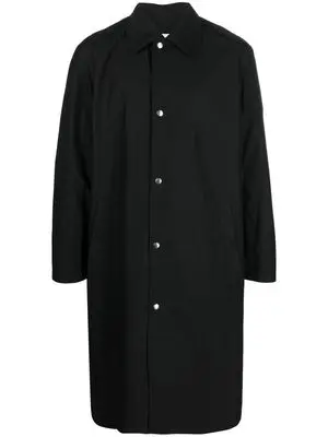 JIL SANDER Logo-print Cotton Coat - Black