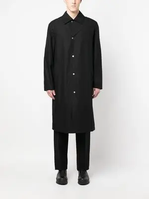 JIL SANDER Logo-print Cotton Coat - Black