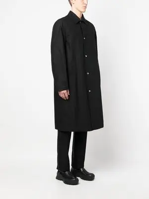 JIL SANDER Logo-print Cotton Coat - Black