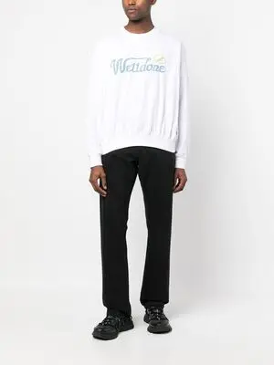 We11Done Logo Print Cotton Sweatshirt