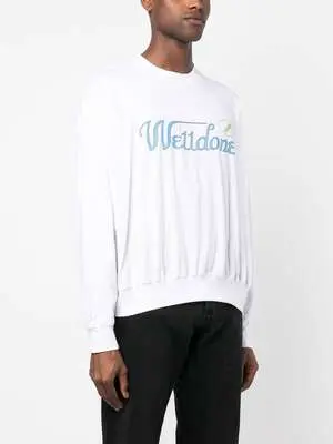 We11Done Logo Print Cotton Sweatshirt