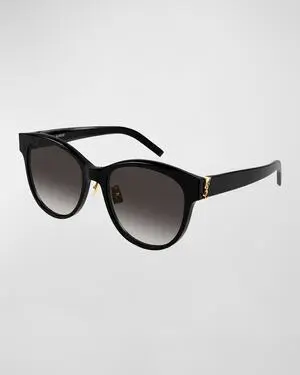 Saint Laurent Ysl Logo Acetate Cat-eye Sunglasses - Black