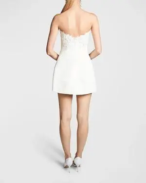SACHIN BABI Alanna Strapless Applique Mini Dress - Ivory