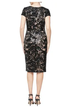 Alex Evenings Beaded Sheath Dress