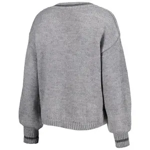 LUSSO Los Angeles Lakers Scarletts Lantern Sleeve Tri-blend V-neck Pullover Sweater