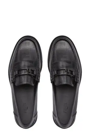 Fendi O'lock Ff Embossed Loafer - Nero/nero