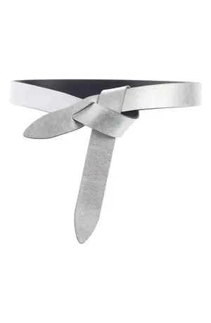 Isabel Marant Étoile Lecce Knotted Reversible Leather Belt Silver / Black