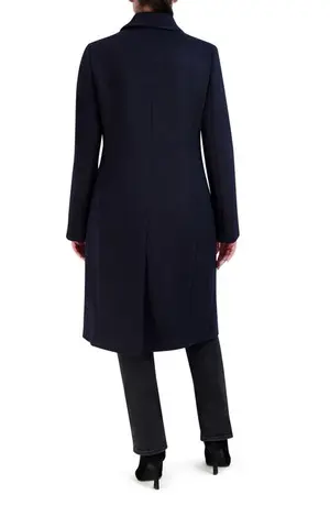 Cole Haan Asymmetric Wool Blend Coat - Midnight