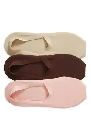 Nordstrom Nordstrom 3-Pack No-Show Socks Beige Plum Multi