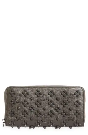 CHRISTIAN LOUBOUTIN Panettone Spiked Calfskin Wallet I629 Rocket/ Rocket