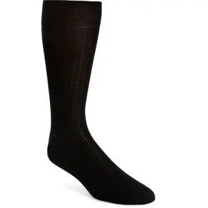 Canali Ribbed Cashmere & Silk Socks - Black
