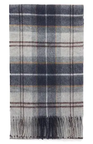 Barbour Wool & Cashmere Scarf - Grey Midnight Tartan