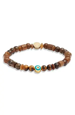Caputo & Co Tiger's Eye & Wood Bead Bracelet