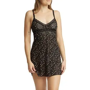 Hanky Panky Leopard Spot Semisheer Chemise - Black/praline