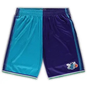 Mitchell & Ness Purple Charlotte Hornets Big & Tall Hardwood Classics Split Swingman Shorts - Teal