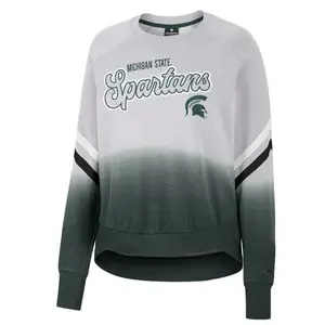 COLOSSEUM Michigan State Spartans Cue Cards Dip-dye Raglan Pullover Sweatshirt