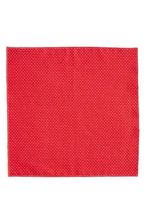 CLIFTON WILSON Dot Cotton Pocket Square - Red