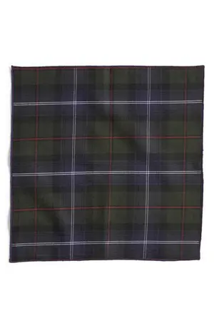 CLIFTON WILSON Plaid Cotton Pocket Square