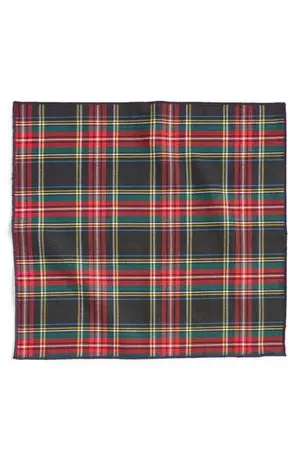CLIFTON WILSON Holiday Plaid Cotton Pocket Square