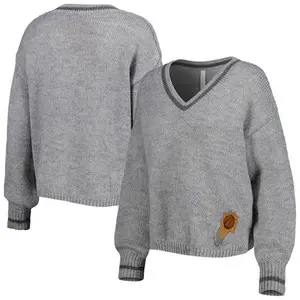 LUSSO Phoenix Suns Scarletts Lantern Sleeve Tri-blend V-neck Pullover Sweater - Gray