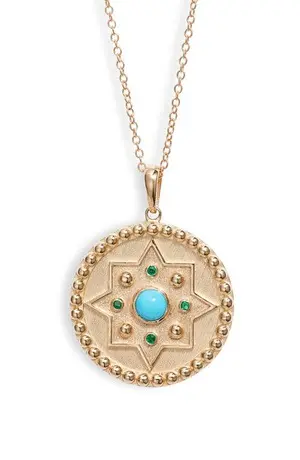 Anzie Dew Drop Disc Pendant Necklace - Gold