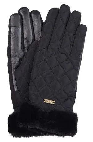 Barbour Norwood Mixed Media Gloves - Black