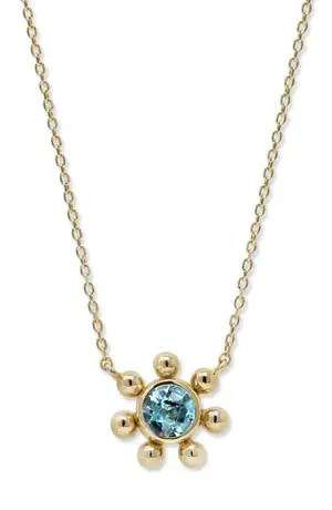 Anzie Dew Drop Topaz And 14k Gold Pendant Necklace - Swiss Blue