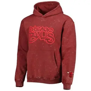 THE WILD COLLECTIVE Chicago Bulls Acid Wash Pullover Hoodie