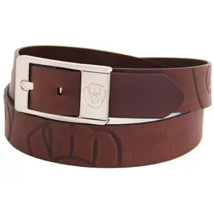 EAGLES WINGS Milwaukee Brewers Brandish Leather Belt - Brown