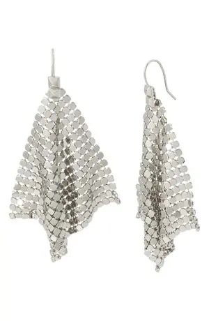 ALLSAINTS Mesh Drop Earrings - Warm Silver