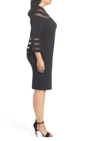 Eliza J Mesh Stripe Sheath Dress