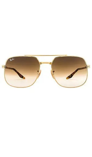 Ray-ban Gold Square Sunglasses