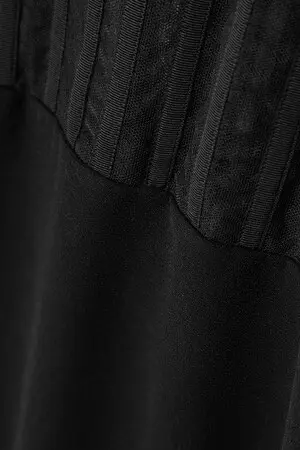 MONOT Mesh-paneled Crepe Gown