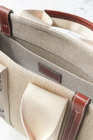Chloé Net Sustain Woody Small Linen Tote - Brown