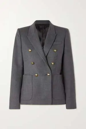 NILI LOTAN Nathalia Double-breasted Wool-twill Blazer