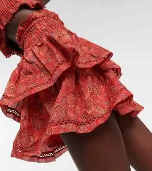 SIR. Allegra Floral Ramie Miniskirt