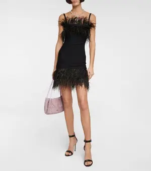 Staud Etta Feather-trimmed Minidress